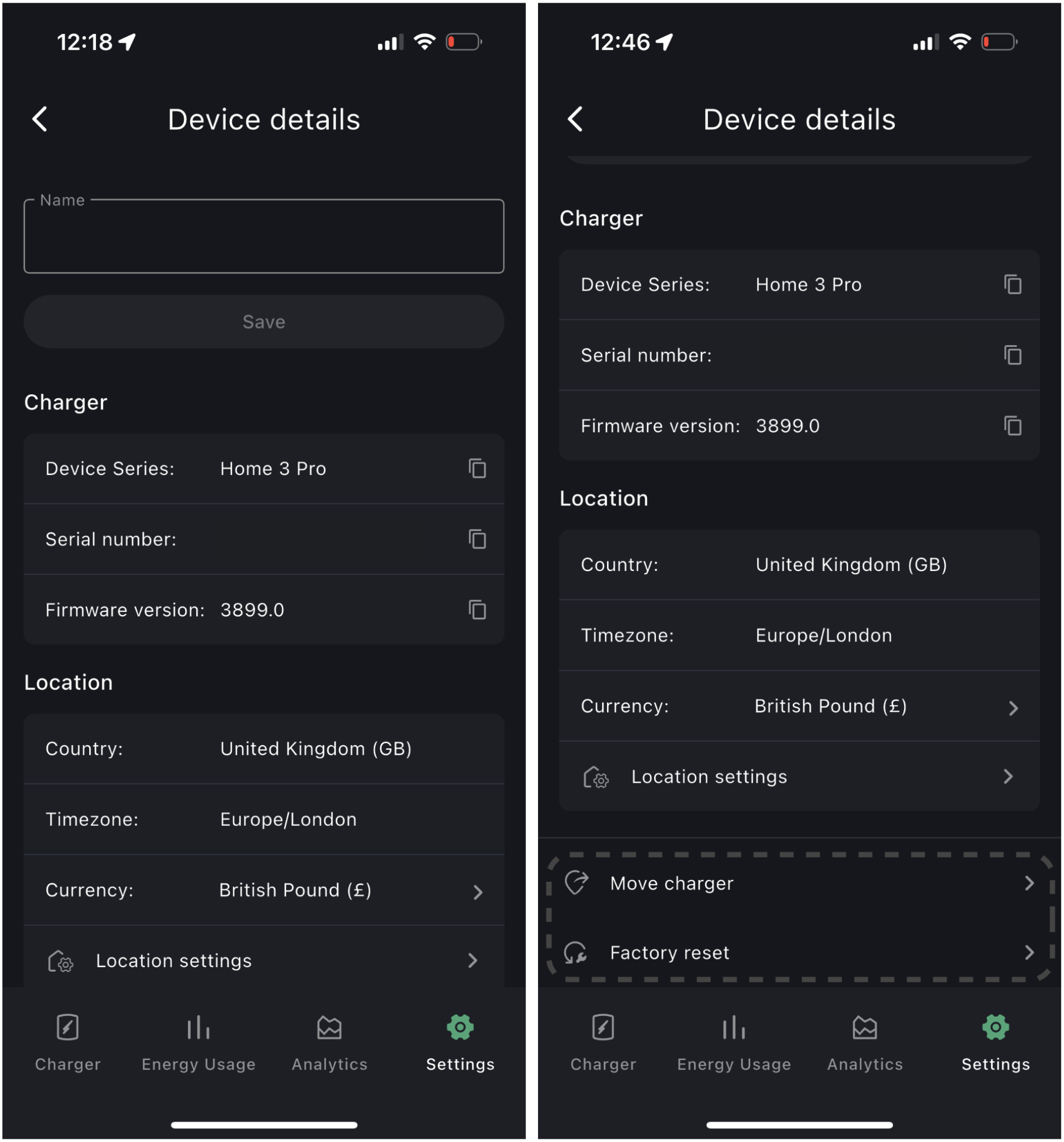 Hypervolt App Settings