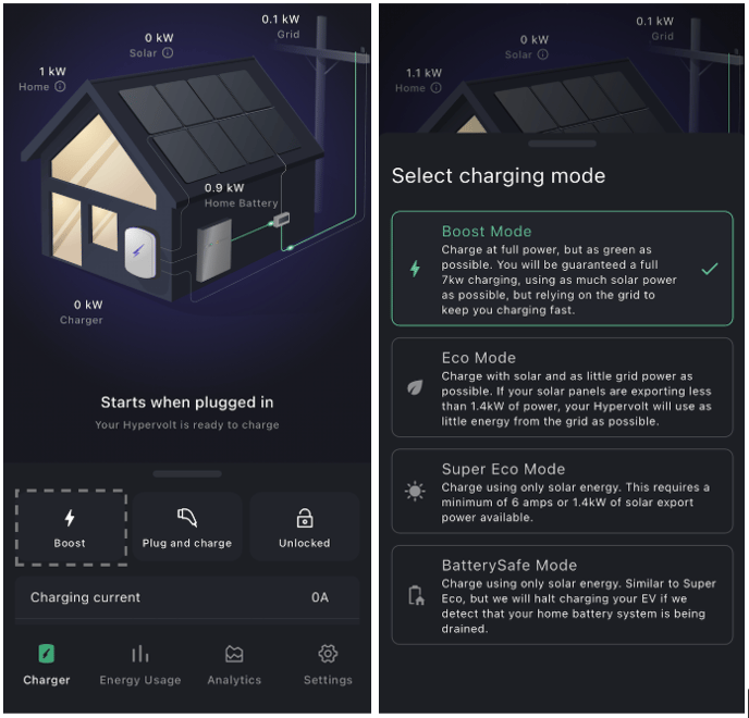 Hypervolt Charging Modes